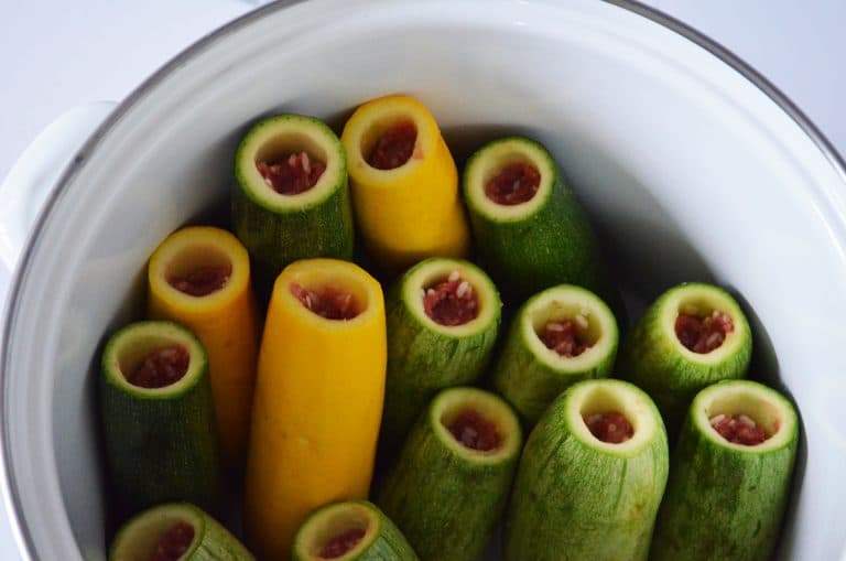 Lebanese Stuffed Kousa Squash (Koosa Mahshi Recipe)