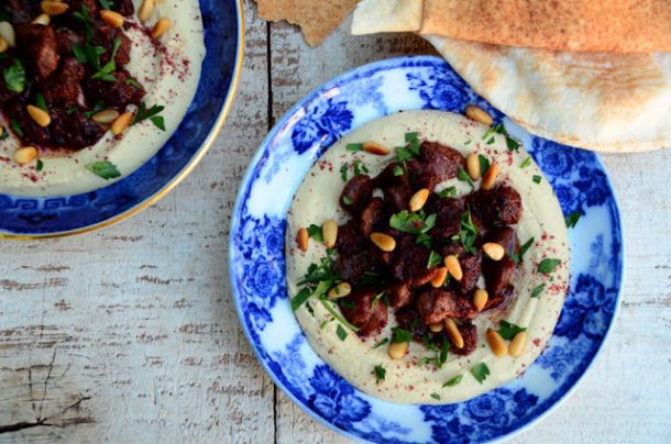Hummus Kawarma Recipe (with Spiced Lamb and Lemon)- Maureen Abood